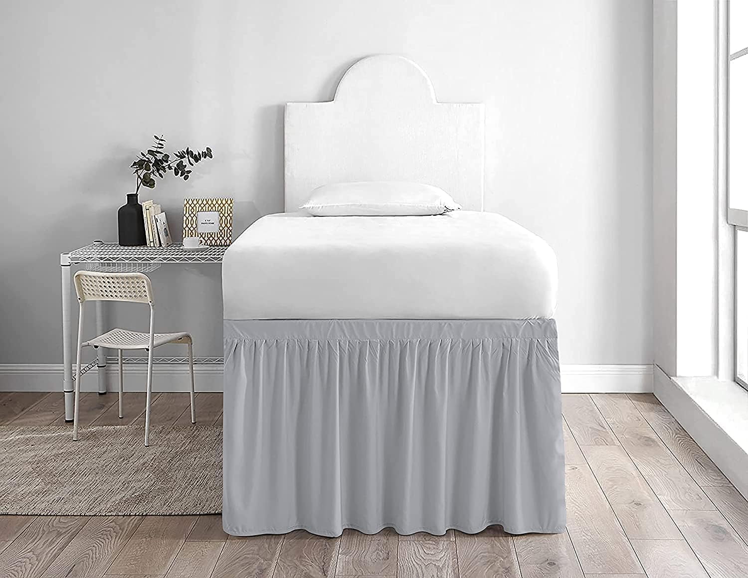 Extra Long Full XL Ruffled Bed Skirt – 30-Inch Drop, Soft 100% ...