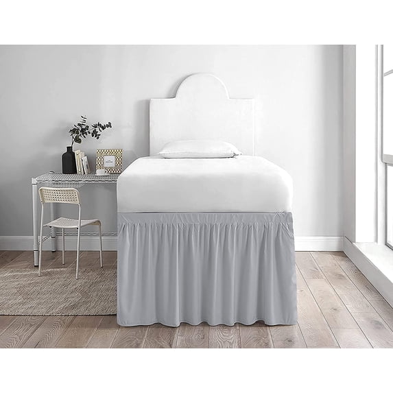 Extra Long Full XL Ruffled Bed Skirt – 30-Inch Drop, Soft 100% ...