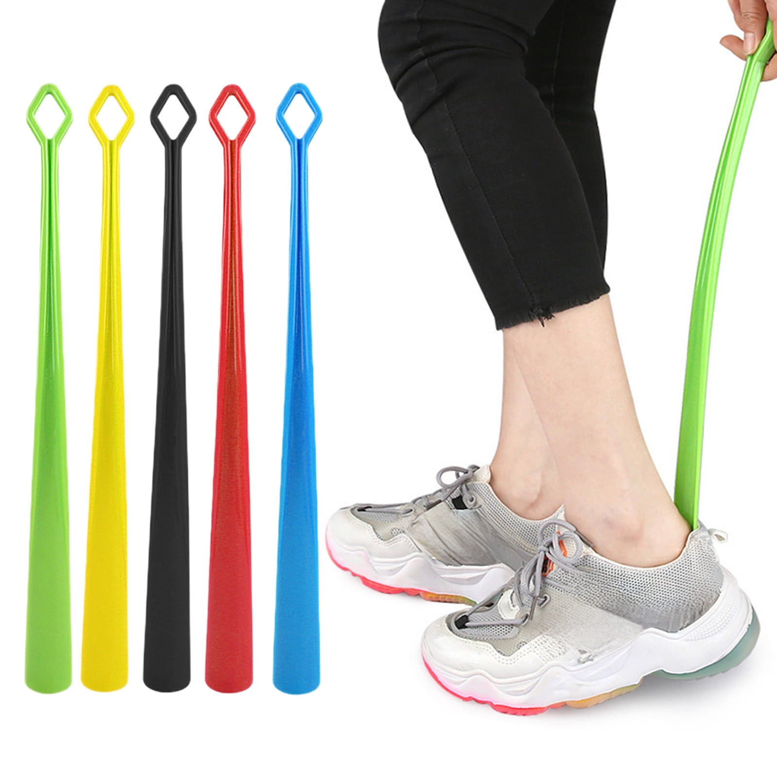 Extra Long Handle Shoe Horn, Smooth Plastic Helper for Elderly ...
