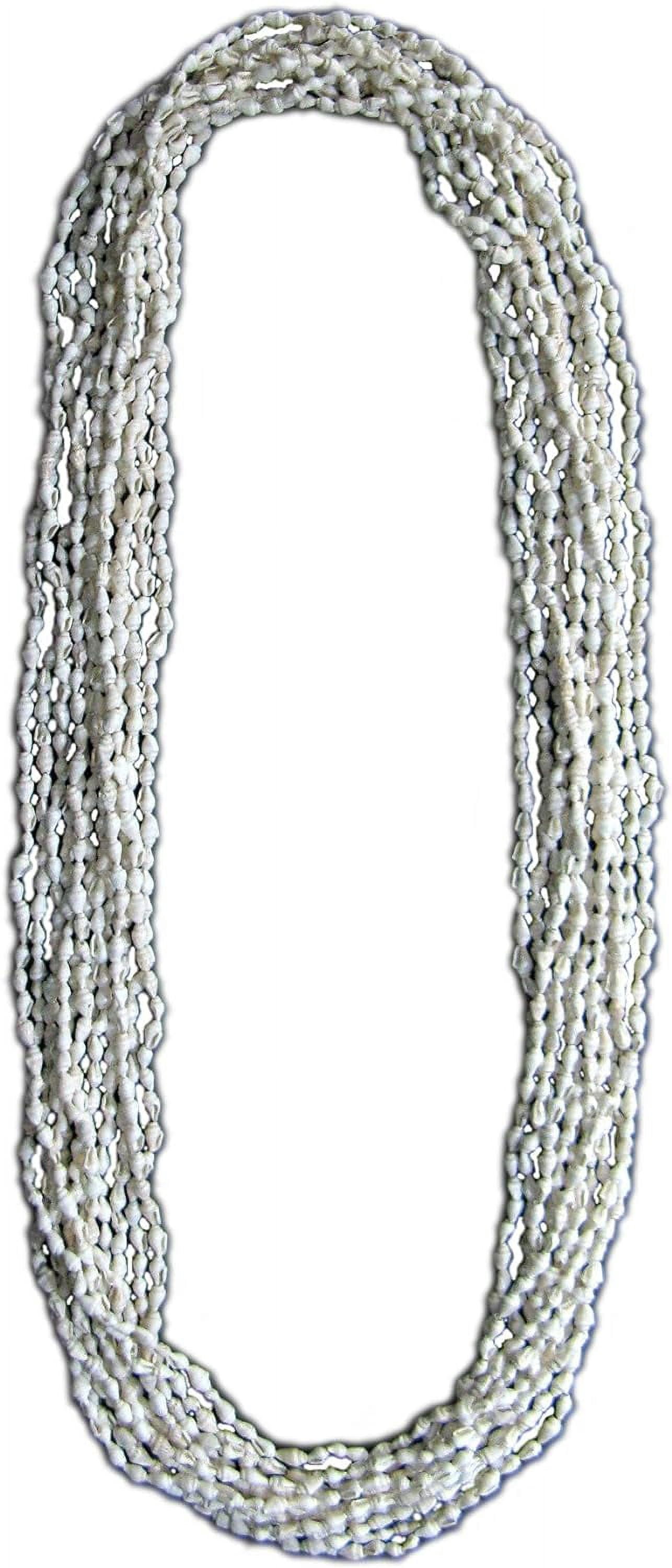 Extra Long Hawaiian/Tahitian Shell Leis / 1 Dozen / 12 Natural White ...
