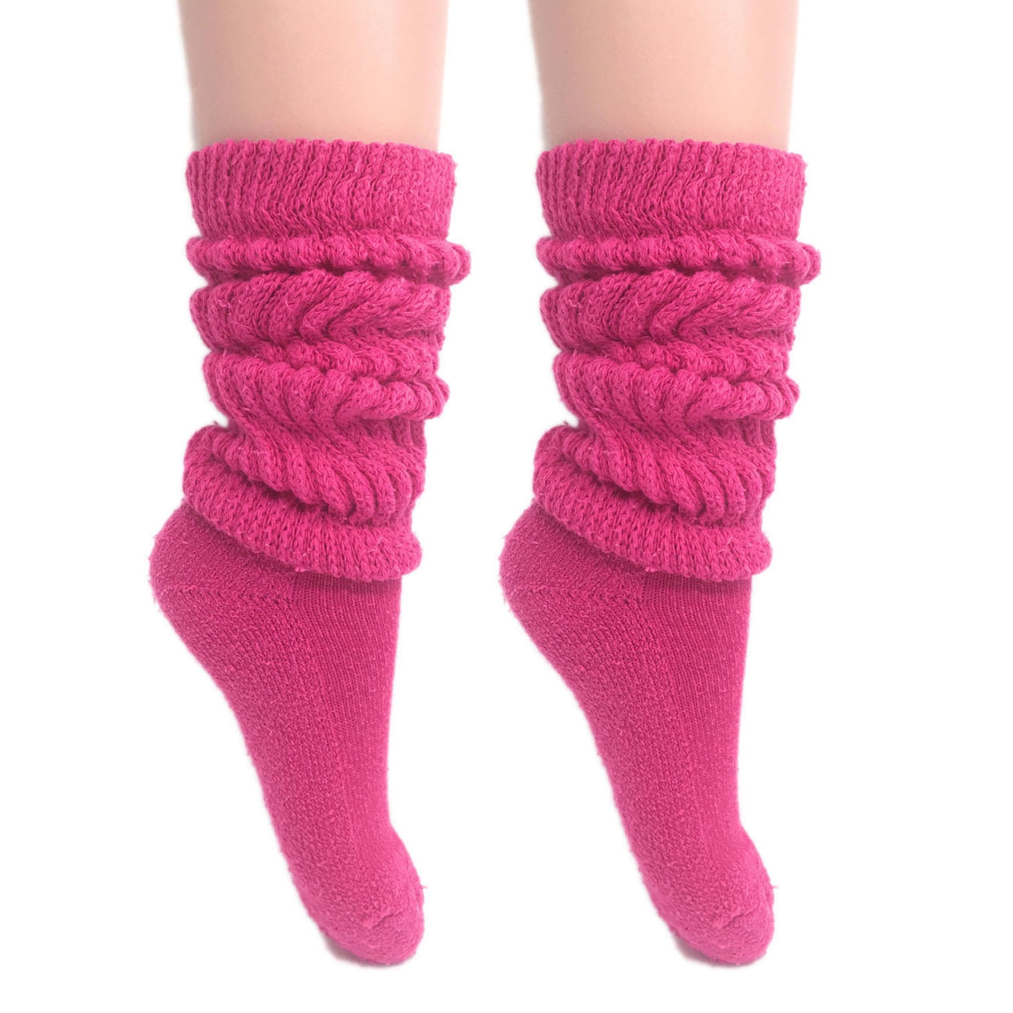 Extra Long Heavy Slouch Socks Fuchia 2 Pair Size 9-11 - Walmart.com