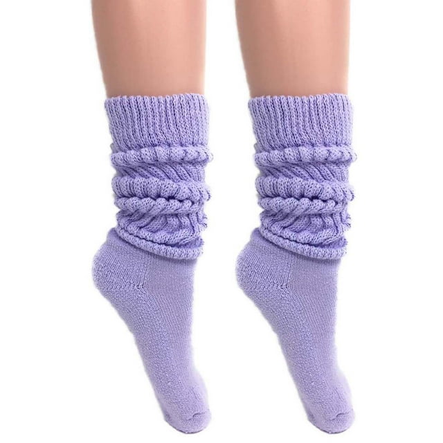 Extra Long Heavy Slouch Socks Lilac 2 Pair Size 9-11 - Walmart.com