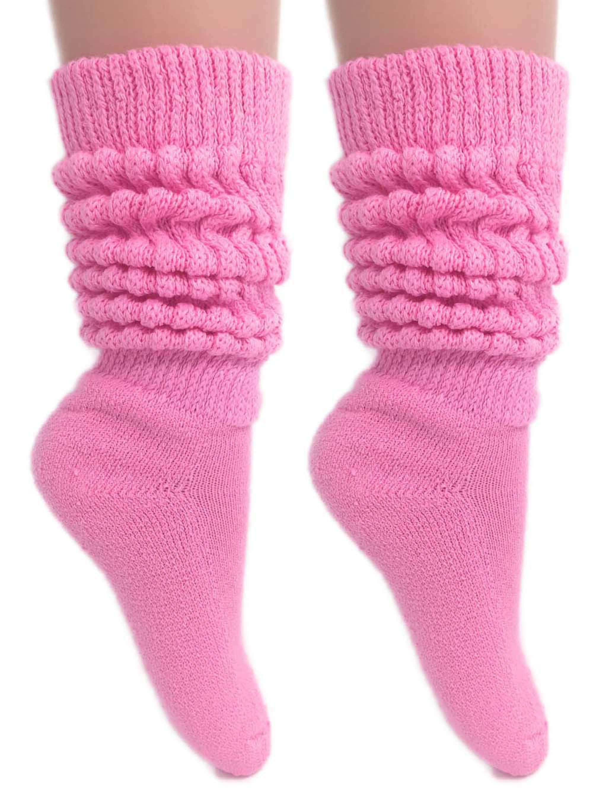 Extra Long Heavy Slouch Socks Pink 2 Pair Size 9-11 - Walmart.com