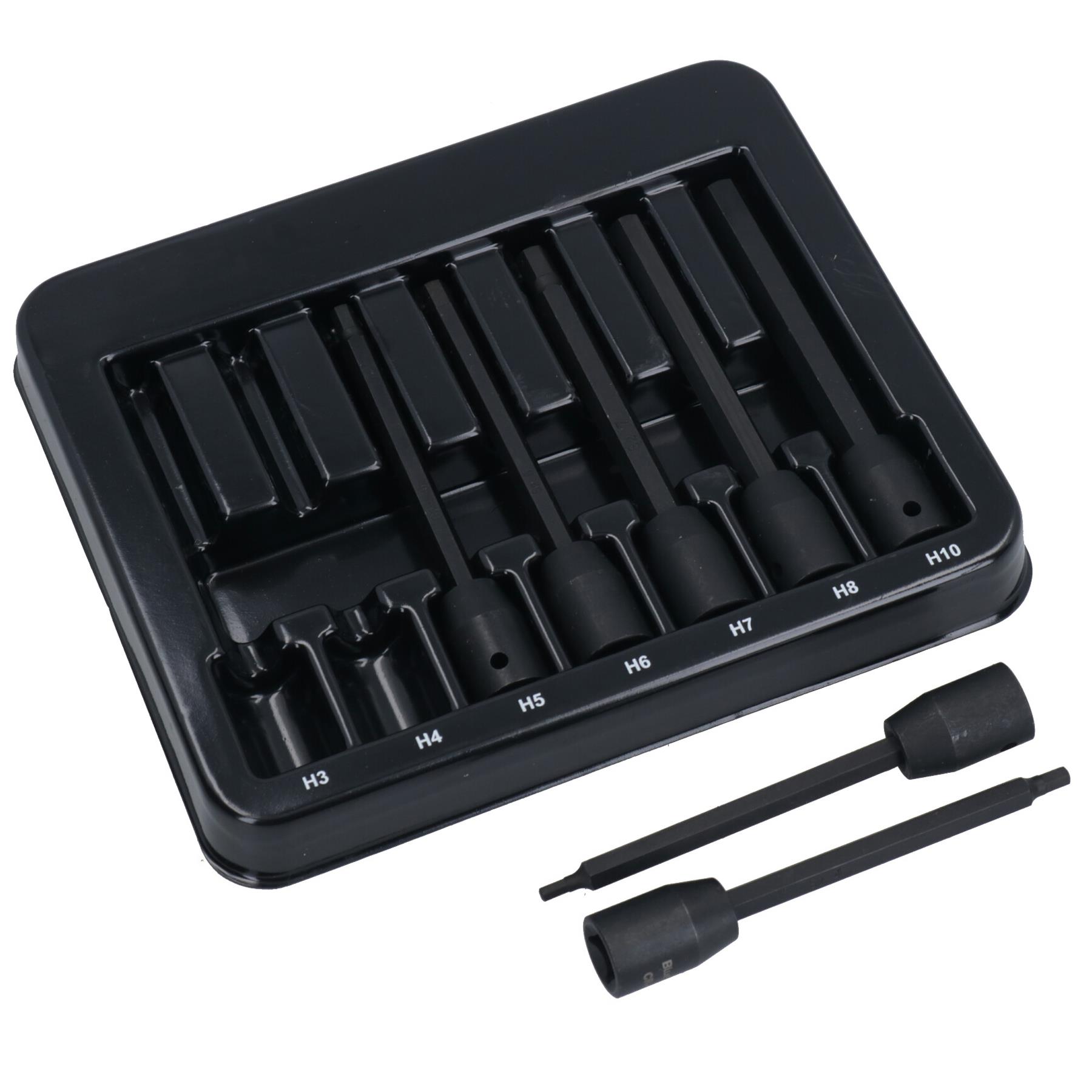 Extra Long Hex Allen key Impacted Impact Bit Sockets 3 - 10mm 110mm 7pc ...