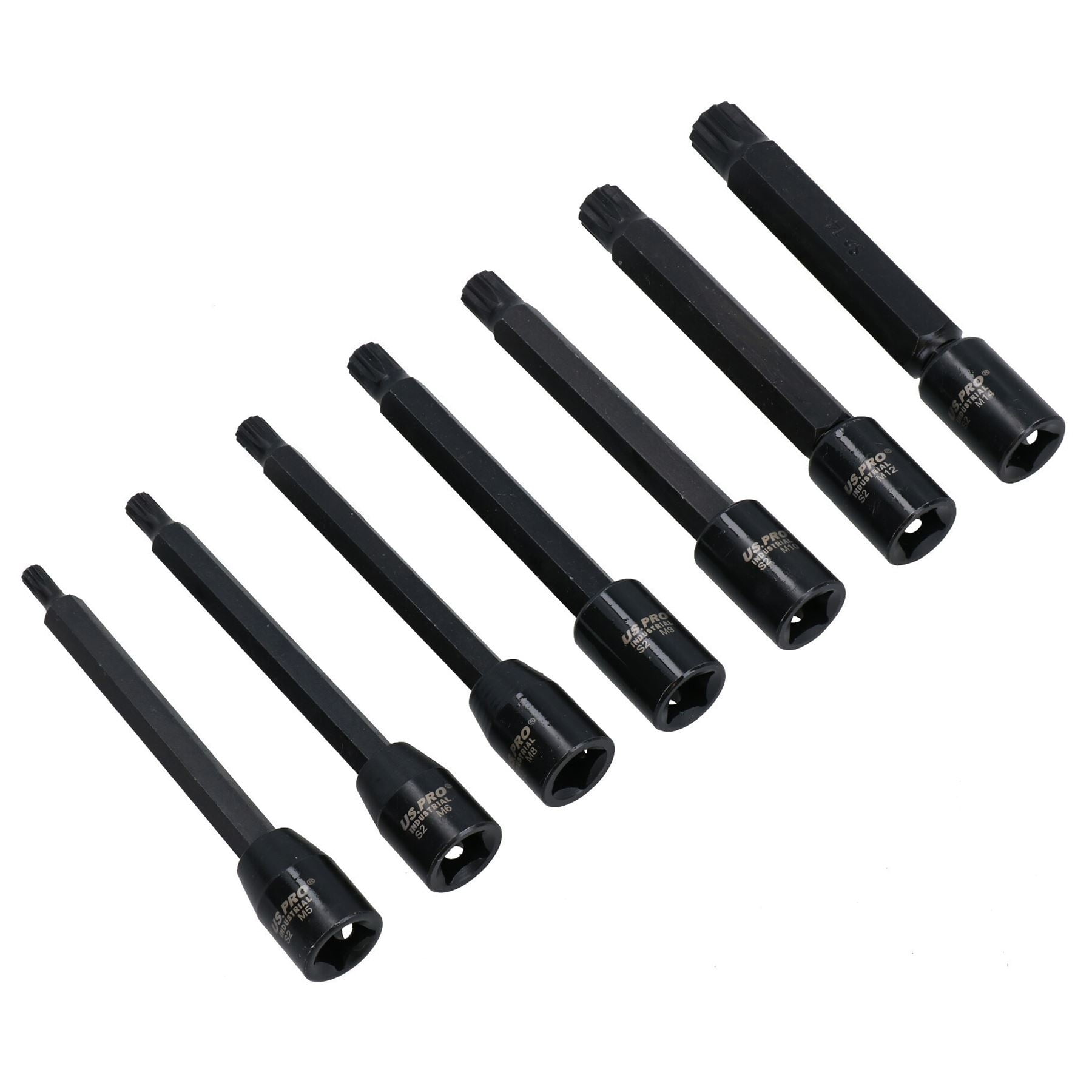 Extra Long Impacted Impact Male Spline Bit Sockets 3/8" Drive M5 - M14 ...