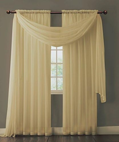 Extra Long Ivory Sheer Window Scarf. Valance Scarves are 54 X 216 ...
