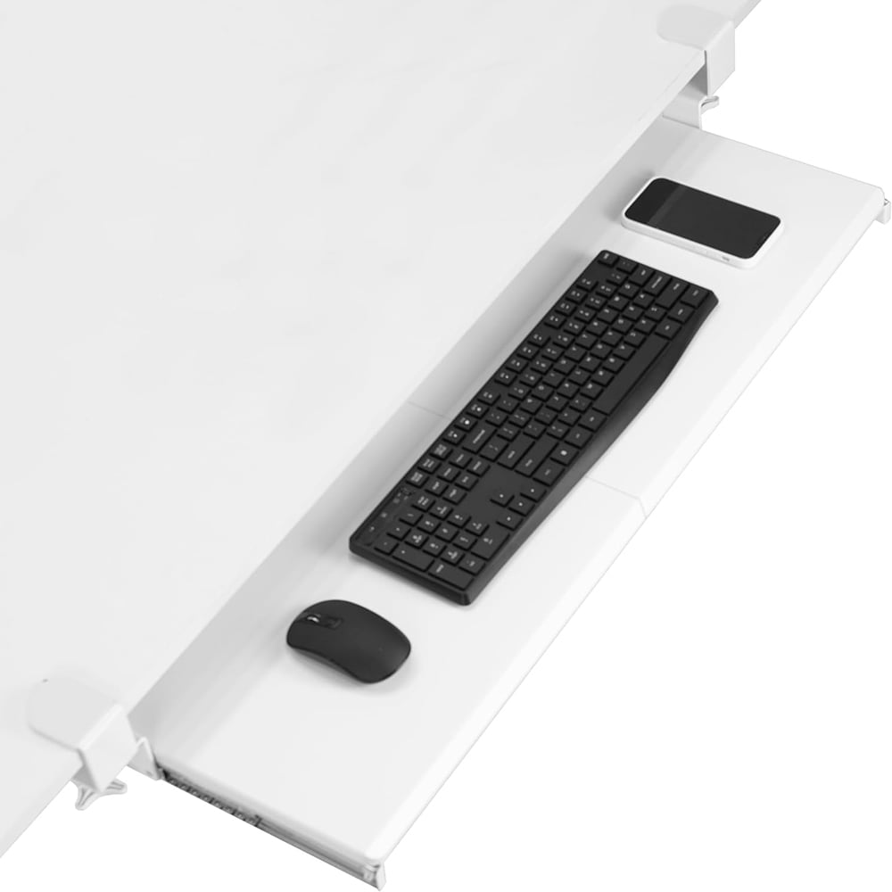 Extra Long Keyboard Tray Under Desk Pull Out with Extra Sturdy C Clamp ...