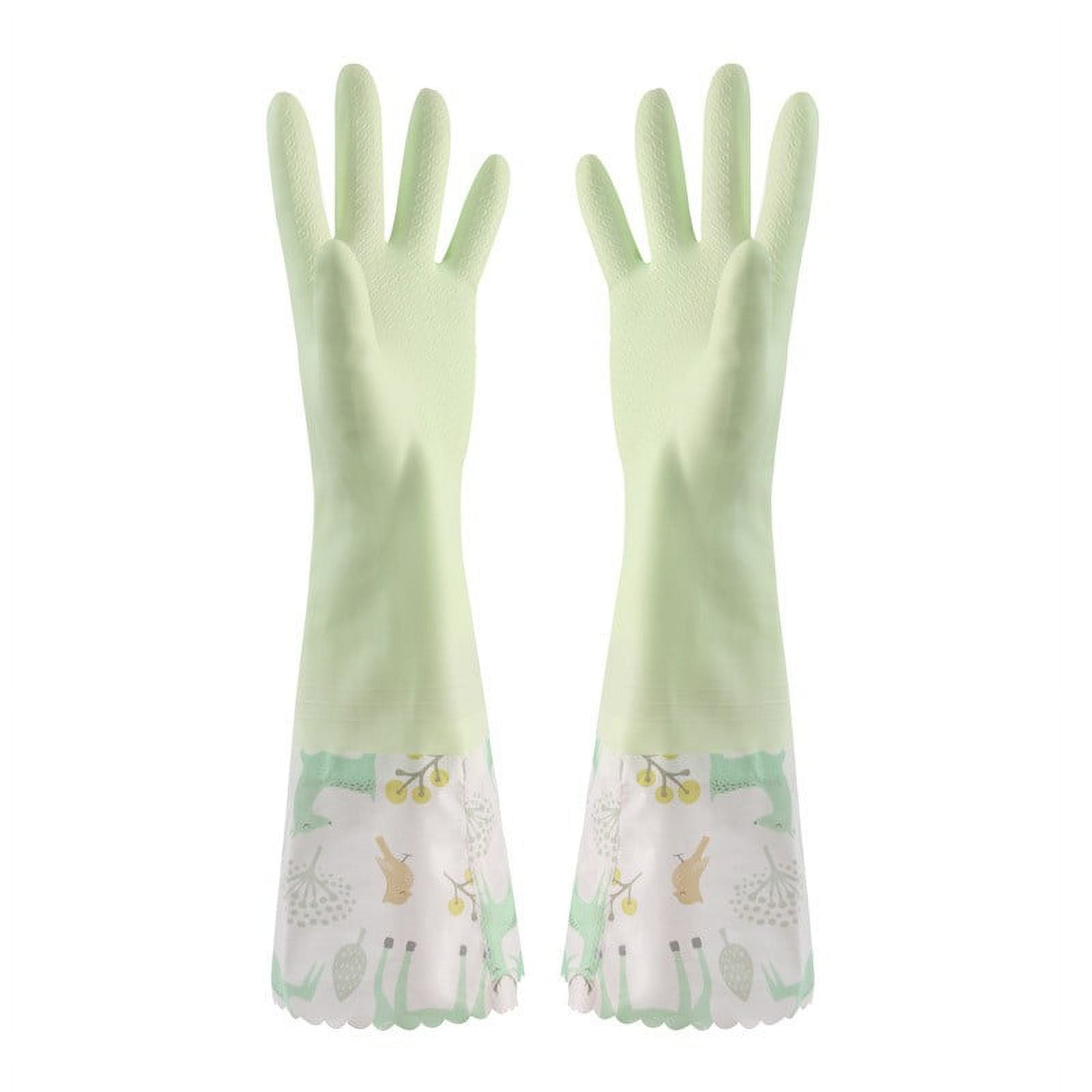 Extra-Long Lined Rubber Gloves – Warm, Waterproof Dishwashing ...