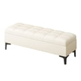 Extra Long Ottoman Storage Bench Chest,Leather Foor Stool with Metal ...