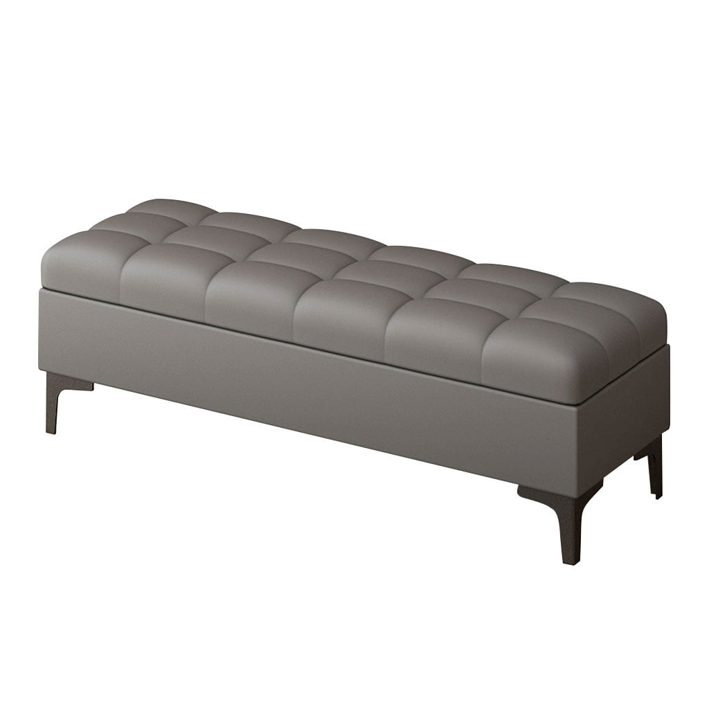 Extra Long Ottoman Storage Bench Chest,Leather Foor Stool with Metal ...
