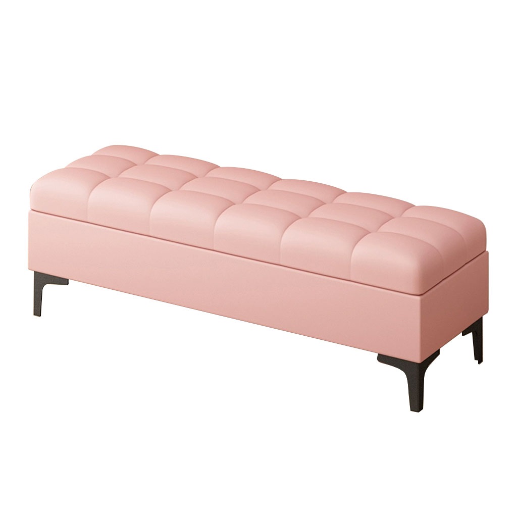 Extra Long Ottoman Storage Bench Chest,Leather Foor Stool with Metal ...
