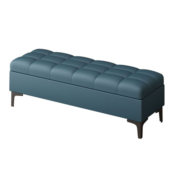 Extra Long Ottoman Storage Bench Chest,Leather Foor Stool with Metal ...