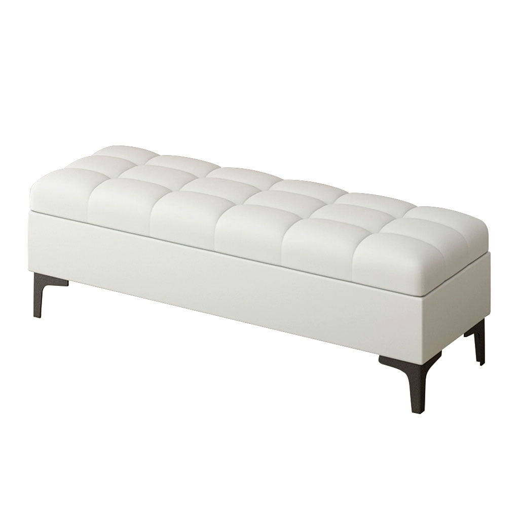 Extra Long Ottoman Storage Bench Chest,Leather Foor Stool with Metal ...