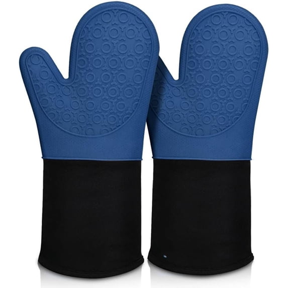 Extra Long Oven Mitts, Oven Gloves with Quilted Liner Non-Slip Textured ...