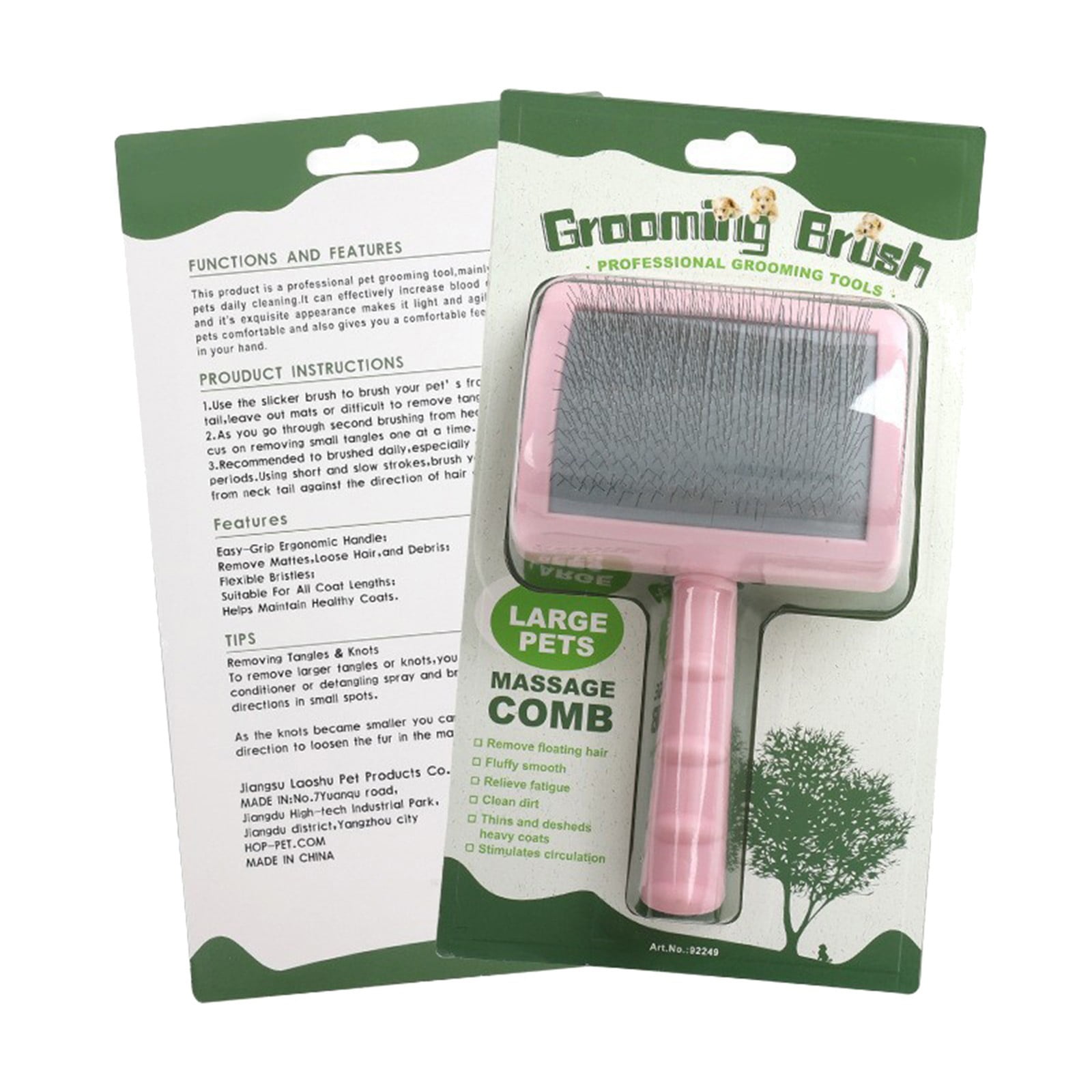 Extra - Long Pin Slicker Brush for Grooming Large Dogs and Cats ...