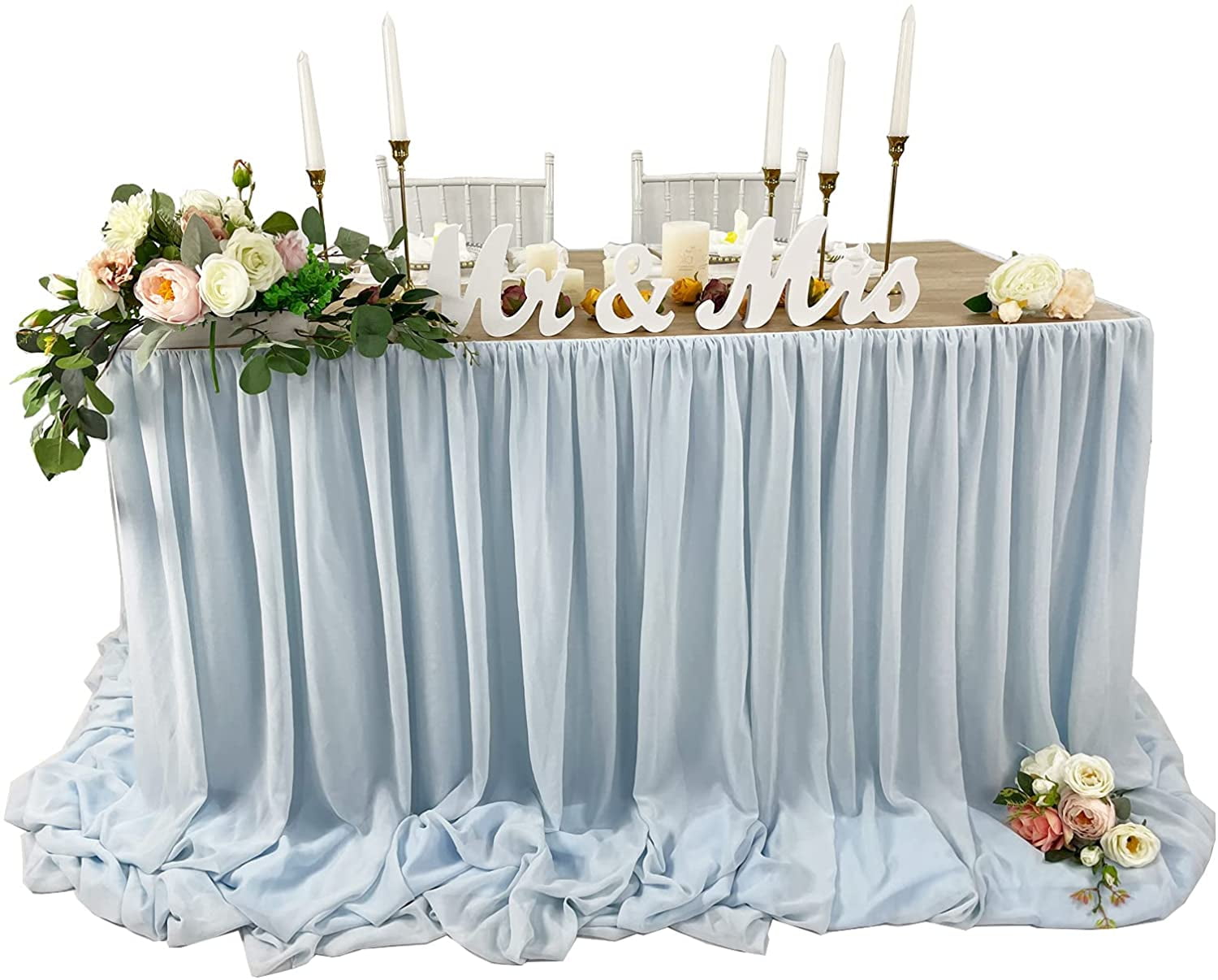 Extra Long Pooling and Floating Chiffon Table Skirt - 6FT 9FT 14FT ...