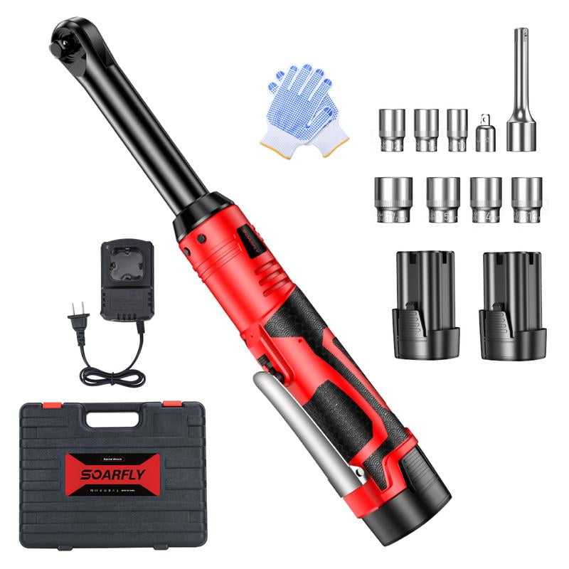 Extra Long Ratchet Wrench-50FT-lbs,6" Extended Cordless Kit with 2x2 ...