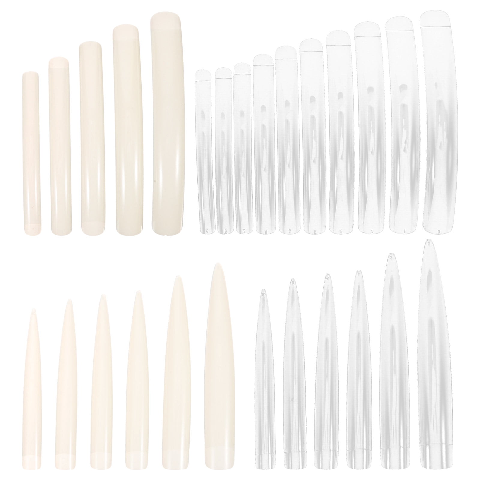 Extra Long Salon Nails Tip Transparent Color Decorations Full Tips ...