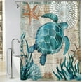 Extra Long Sea Turtle Shower Curtain 72 x 84 Inch, Ocean Turtle Shower ...