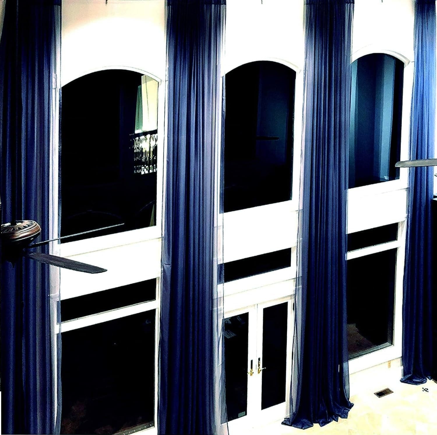 Extra Long Sheer Voile Curtain (1 Panel) Grommet top for high Ceiling ...