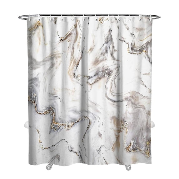Extra Long Shower Curtain 72 x 84, Grey Gold 84 inch Shower Curtain Set ...