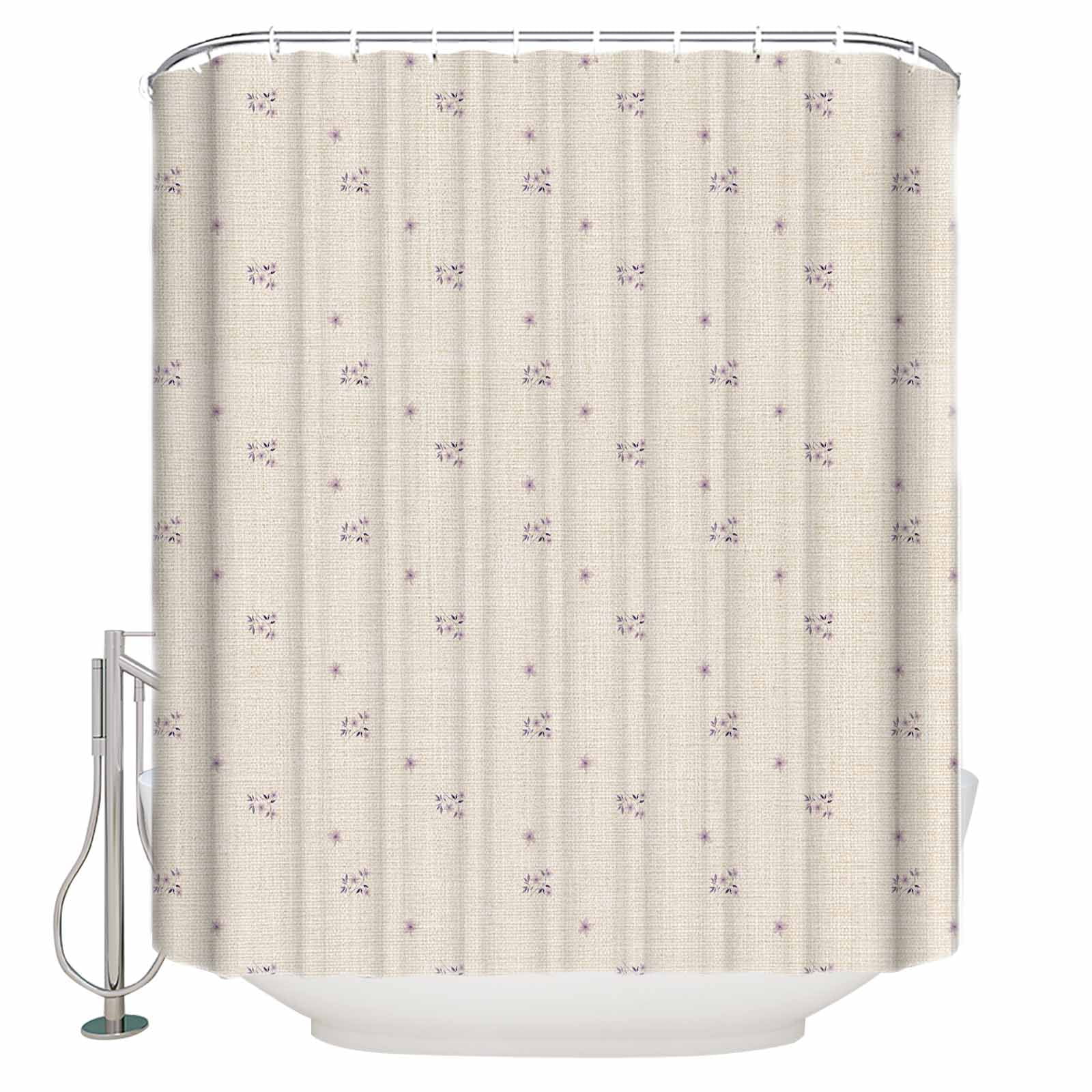 Extra Long Shower Curtain 72x84 Inch, Purple Flowers Shower Curtain ...