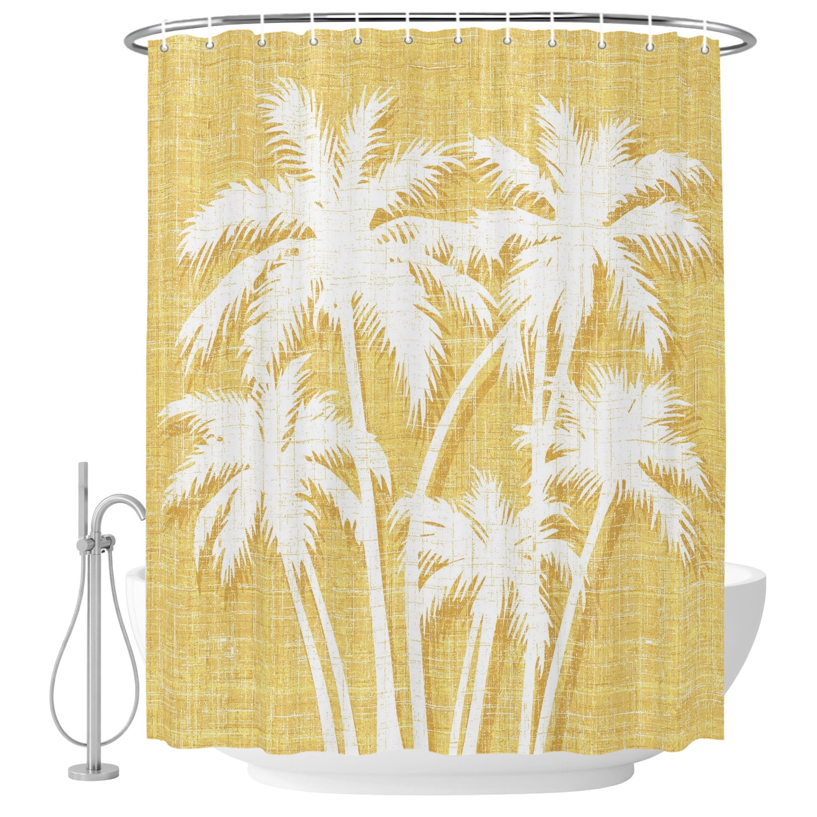 Extra Long Shower Curtain 72x84 Inch, Tropical Palm Tree Shower Curtain ...