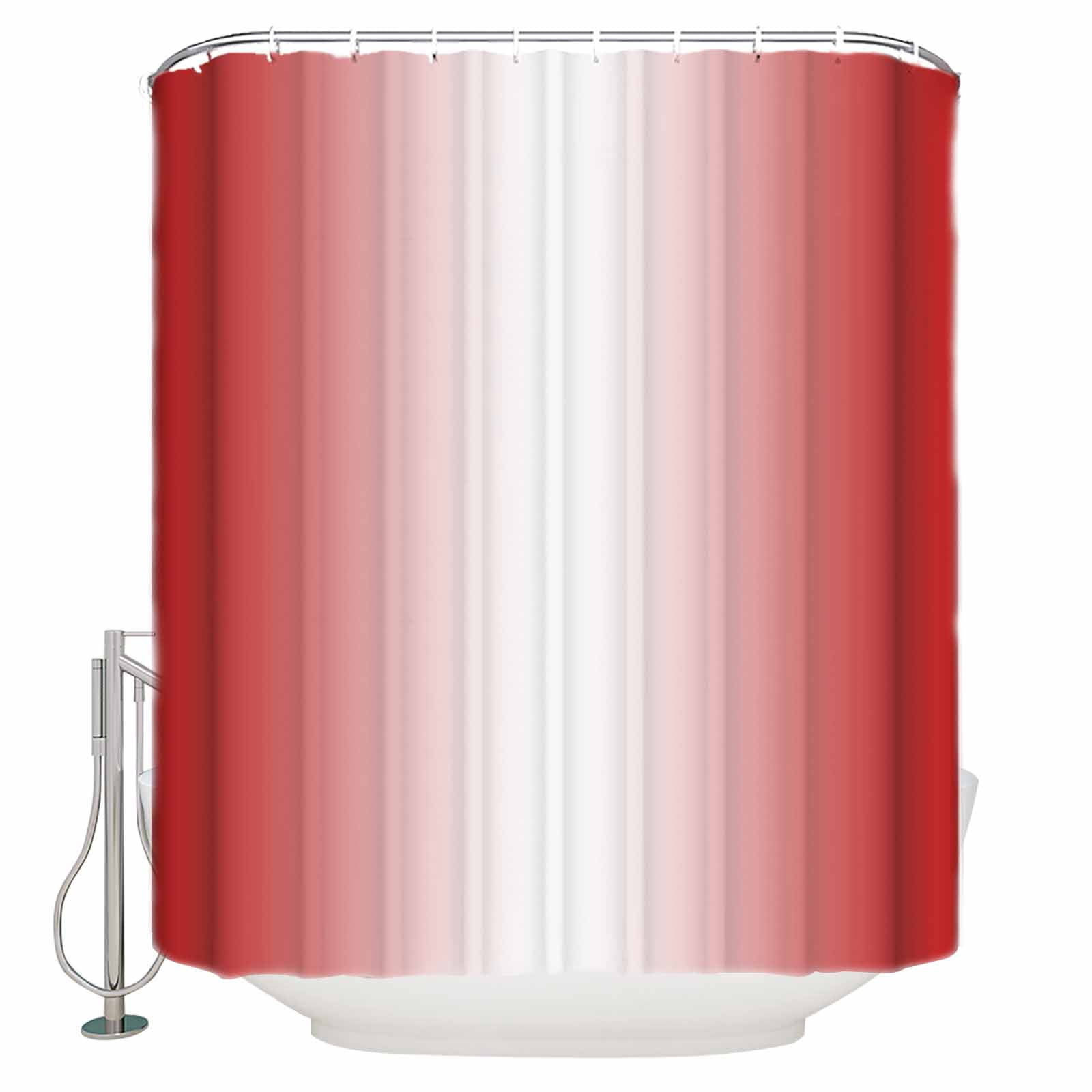 Extra Long Shower Curtain 72x96 Inch, Red Ombre Shower Curtain ...
