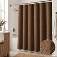 Extra Long Shower Curtain - 84 Inch Brown Waffle Weave Heavy Duty ...