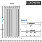 Extra Long Shower Curtain, 84 Inch Height, Waffle Weave, Water ...