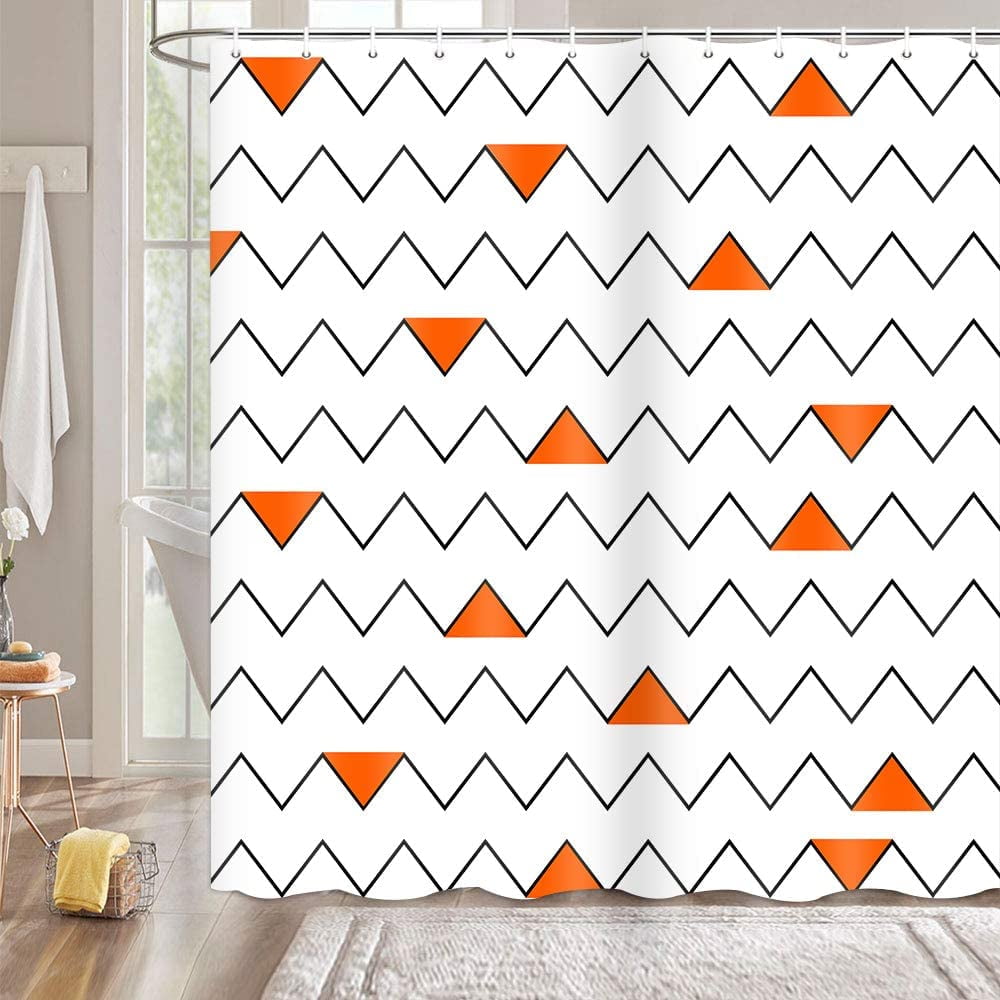 Extra Long Shower Curtain 84 inch Length, Modern Minimalist Shower ...