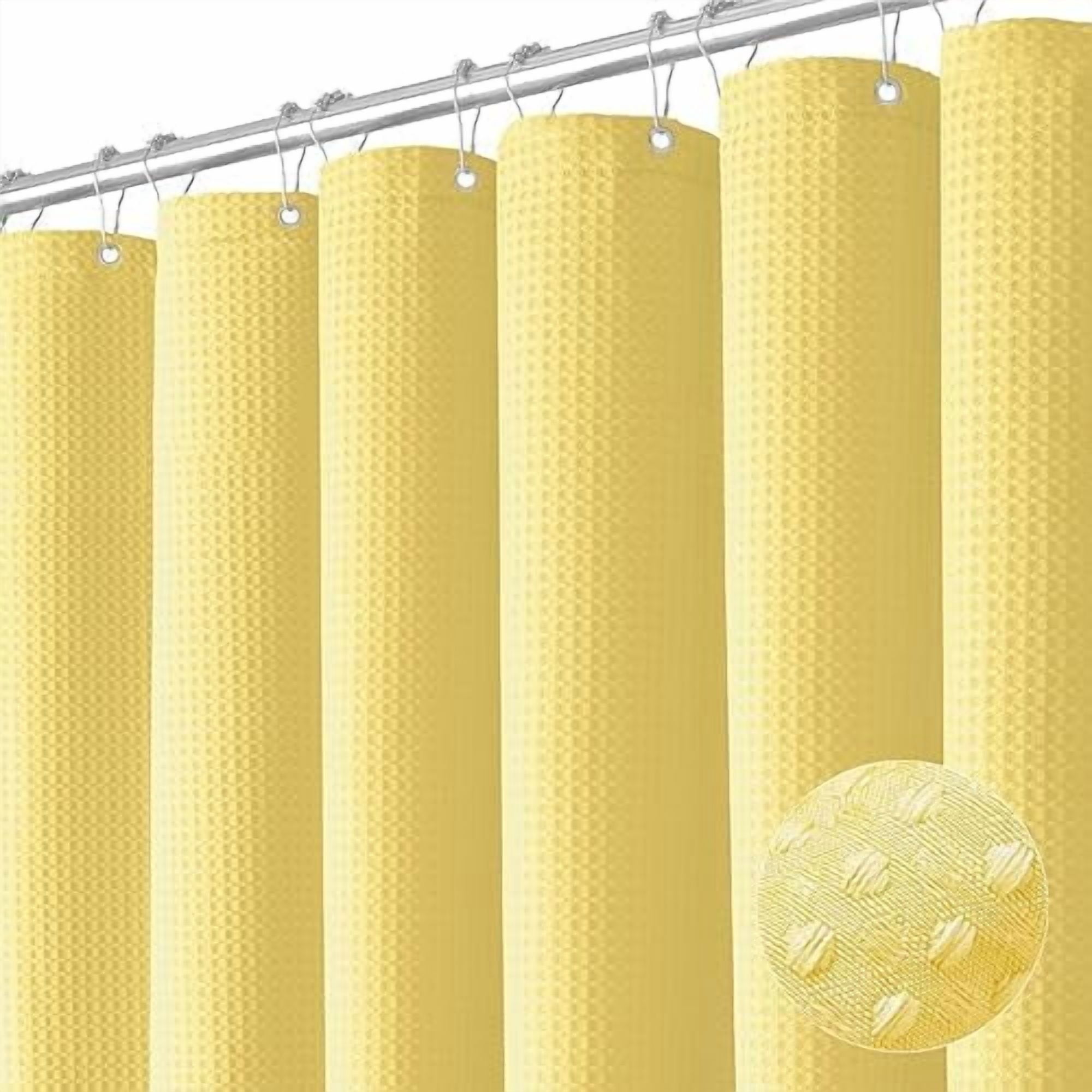 Extra Long Shower Curtain - 96 Inch Long Waffle Weave Weighted Thick ...