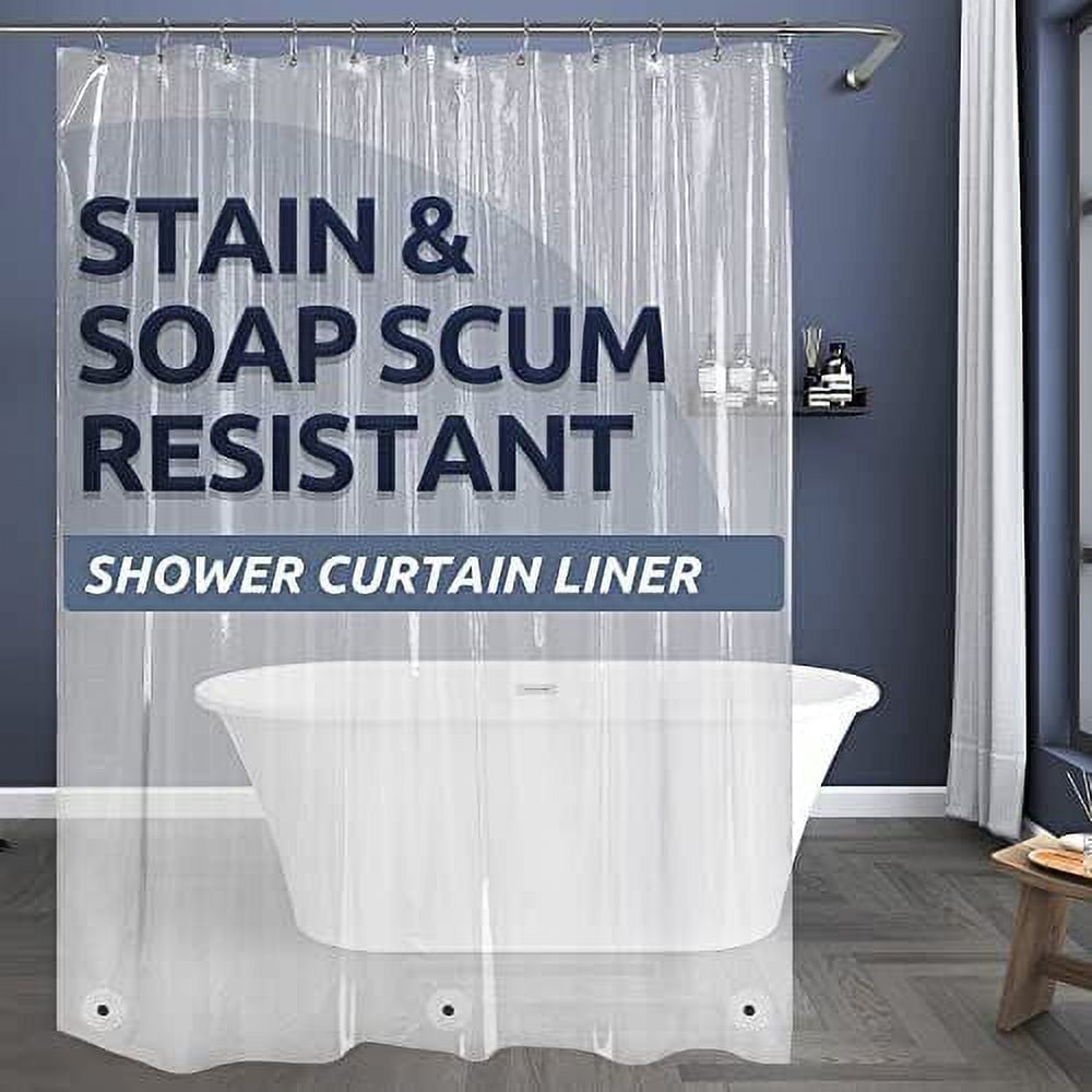 Extra Long Shower Curtain Liner 72 X 84 Clear Plastic Shower Liner PEVA ...