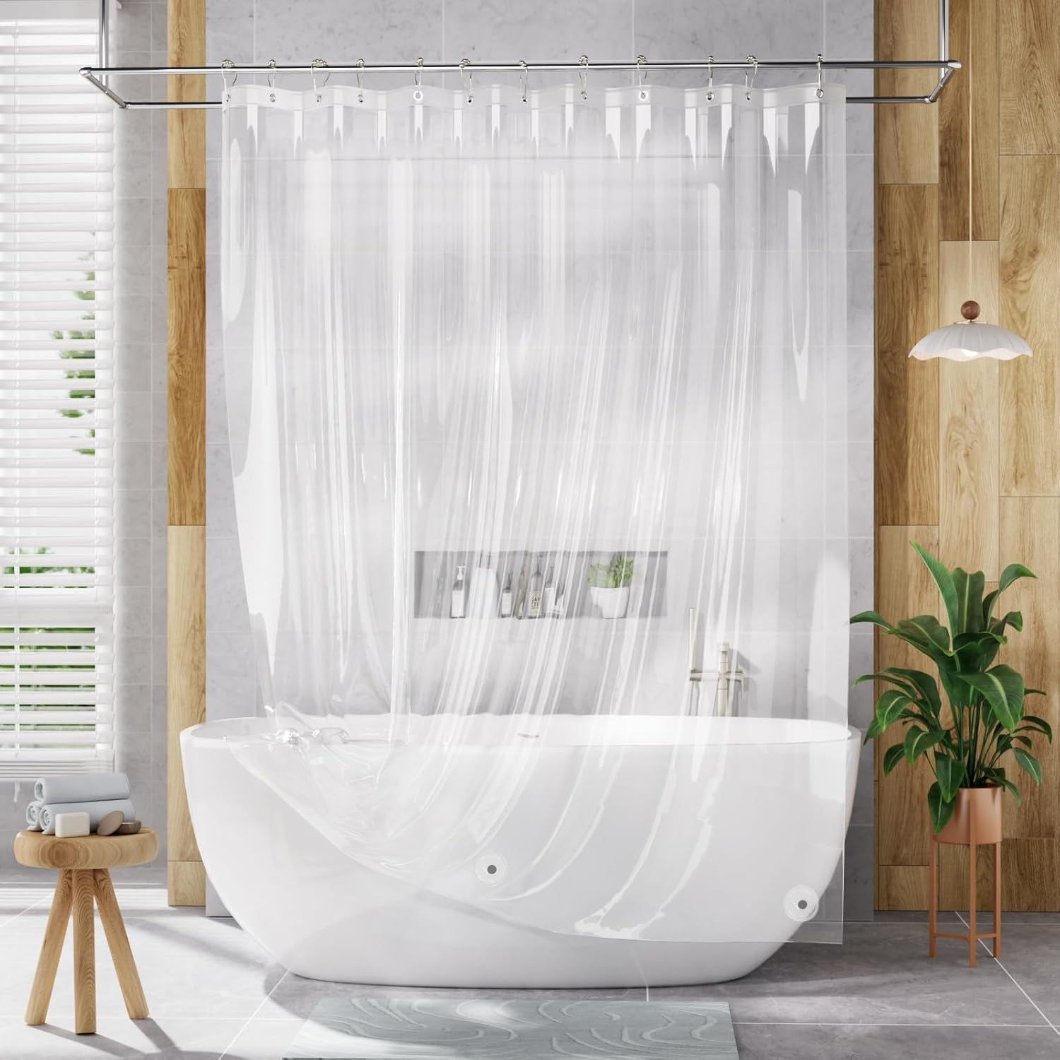 Extra Long Shower Curtain Liner, Clear, 84 Inches Long, 72x84 Plastic ...