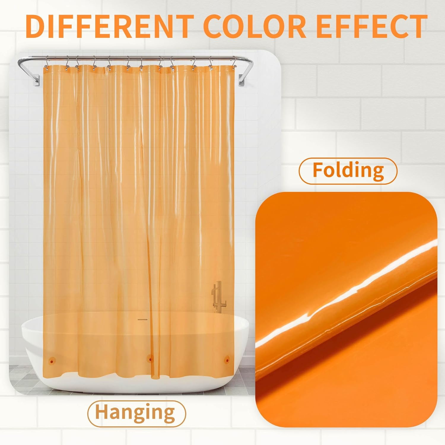 Extra Long Shower Curtain Liner With 3 Magnets - 72" X 84" Xl ...