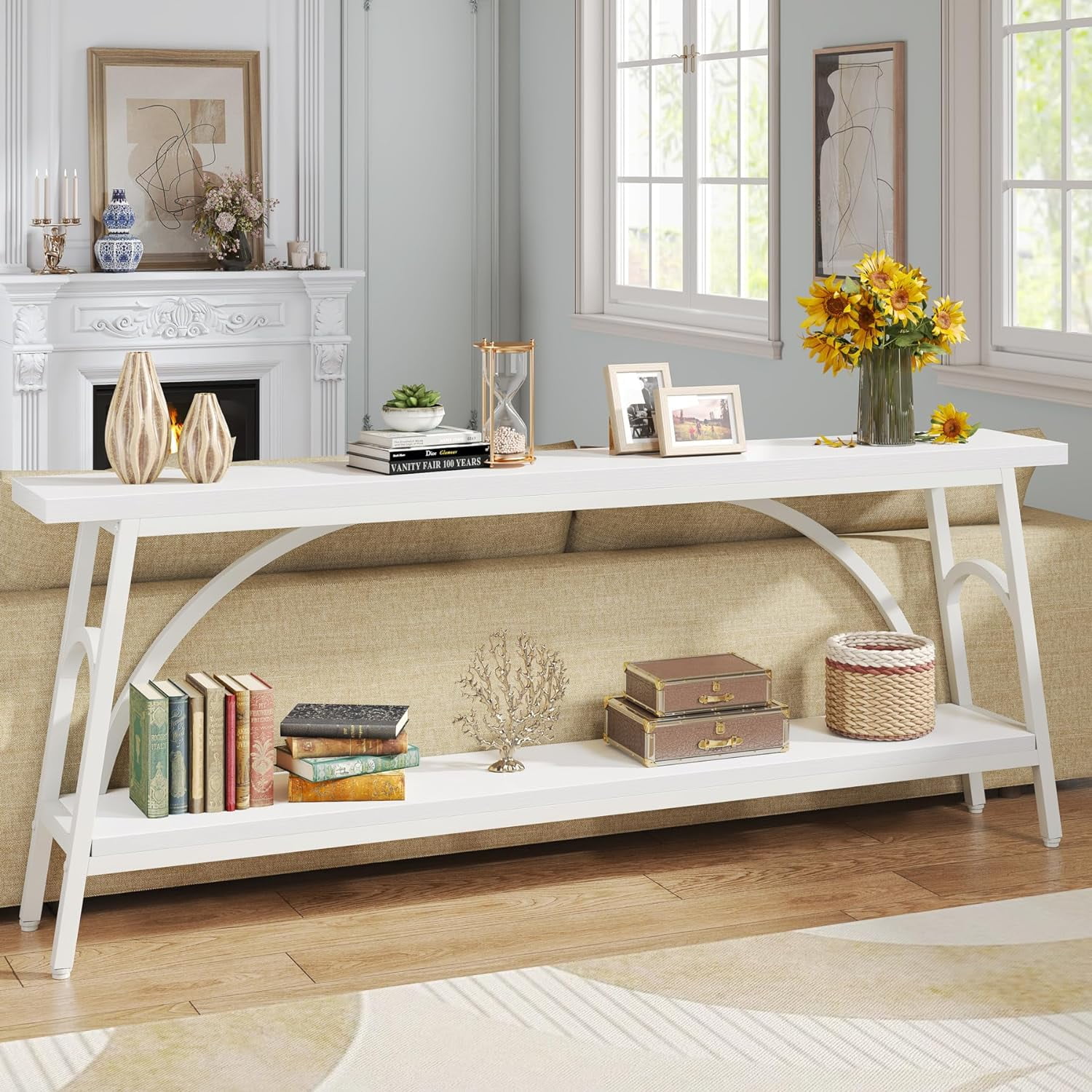 Extra Long Sofa Tables, 70.8”Console Table for Entryway, Modern Wood ...