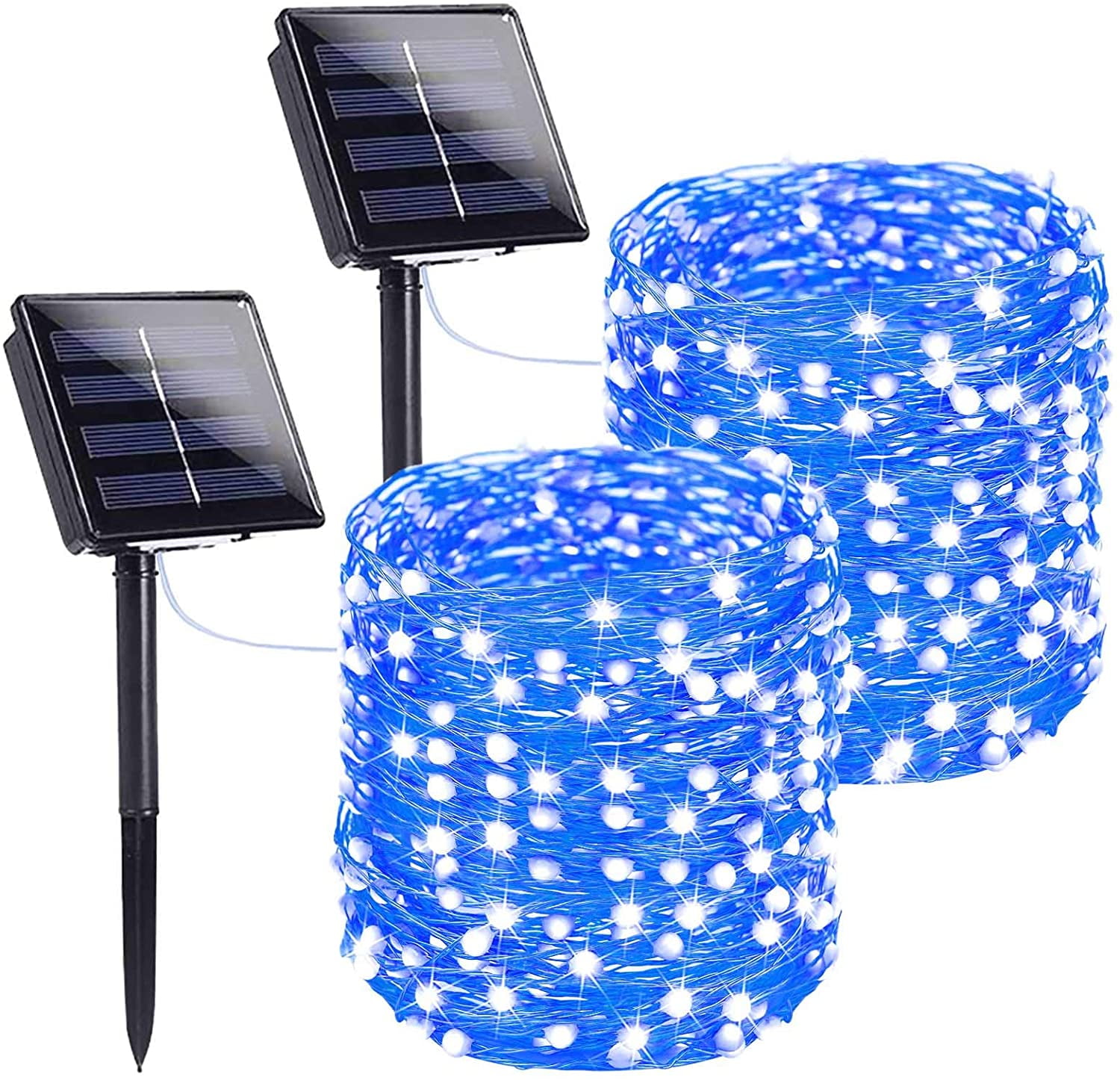 Extra-Long Solar String Lights Outdoor, 2-Pack Each 72FT 200 LED Super ...