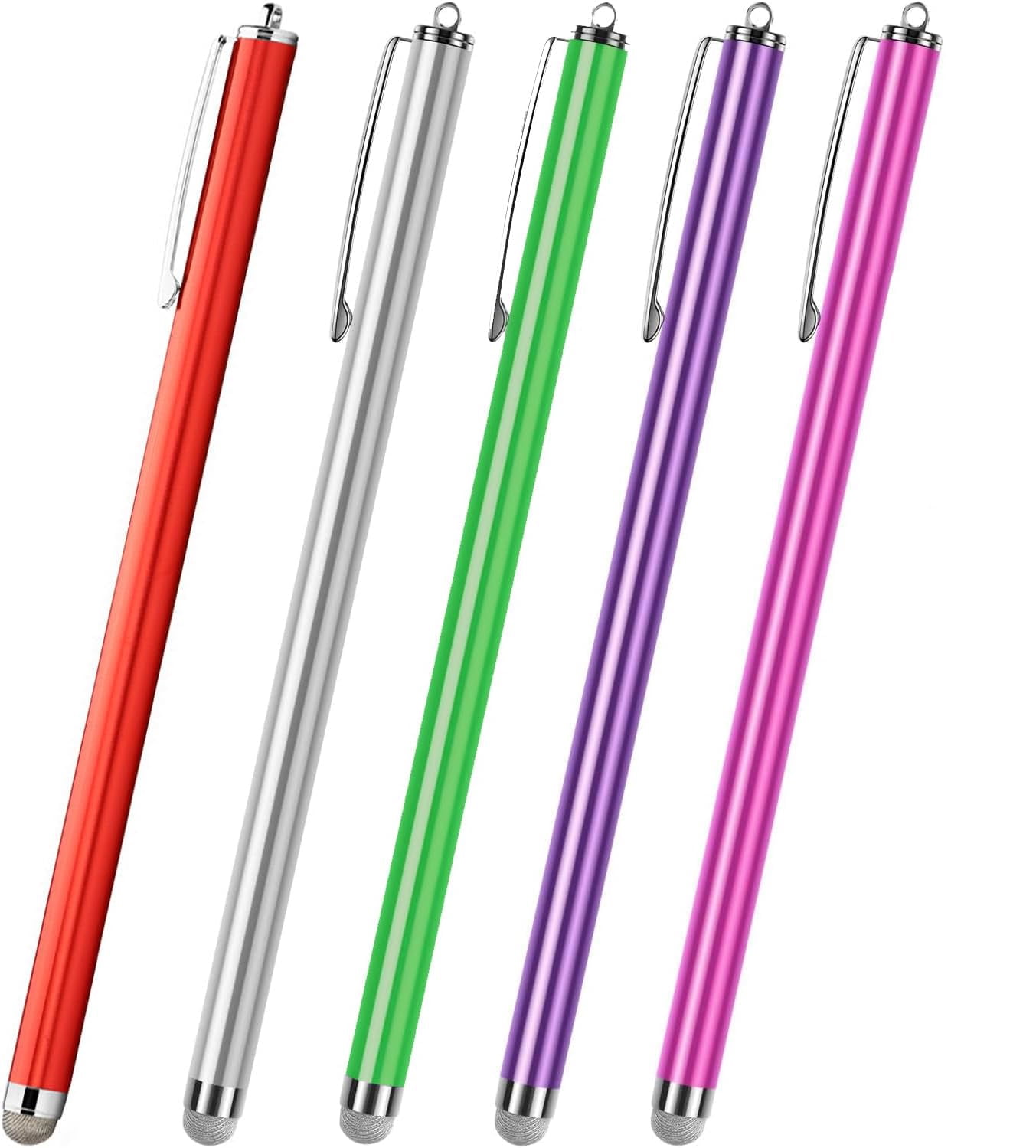 Extra Long Stylus pens for Touch Screens [5 Pack Fiber mesh Tips ...
