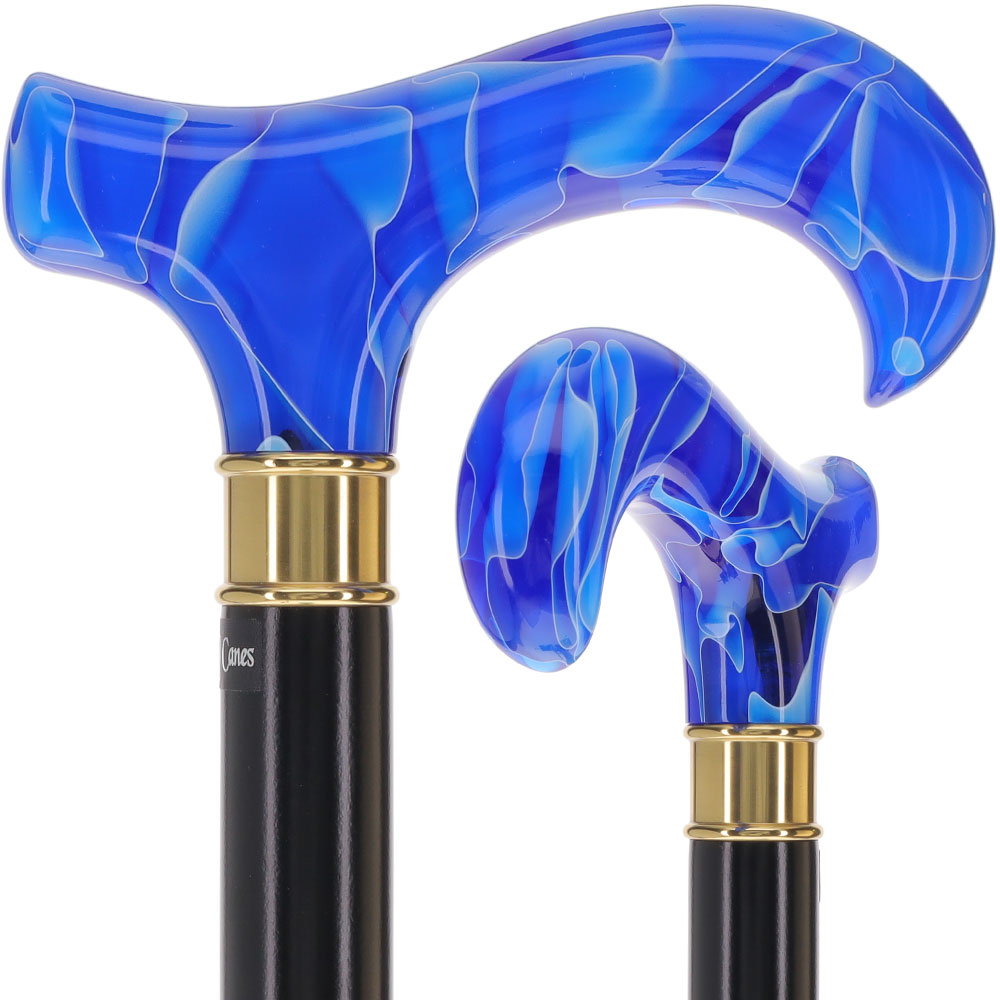 Extra Long, Super Strong Derby Walking Cane (Blue-blkbeech) - Walmart.com