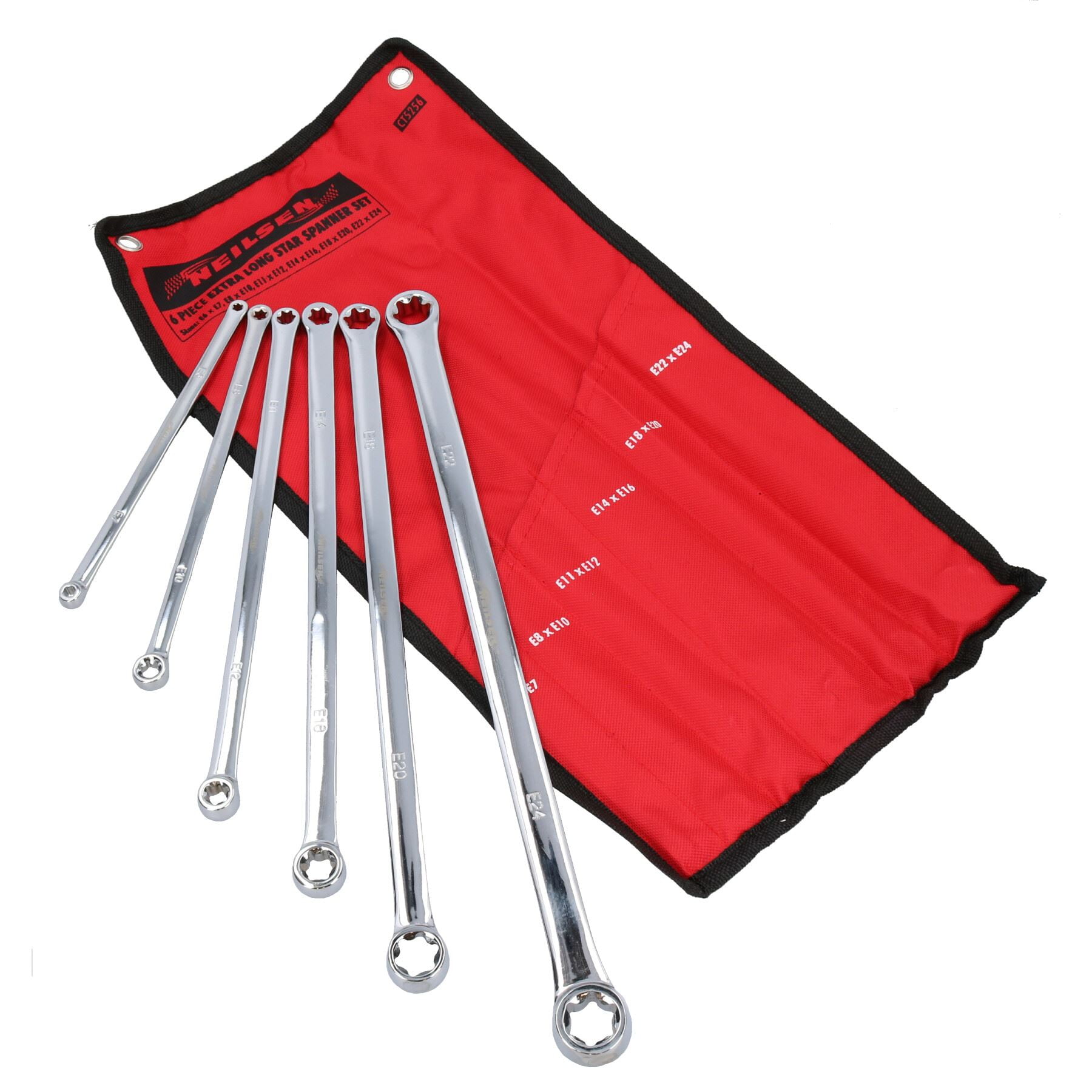 Extra Long Torx / E Spanner Wrench Double Ended E6 - E24 6pc 12 Sizes ...