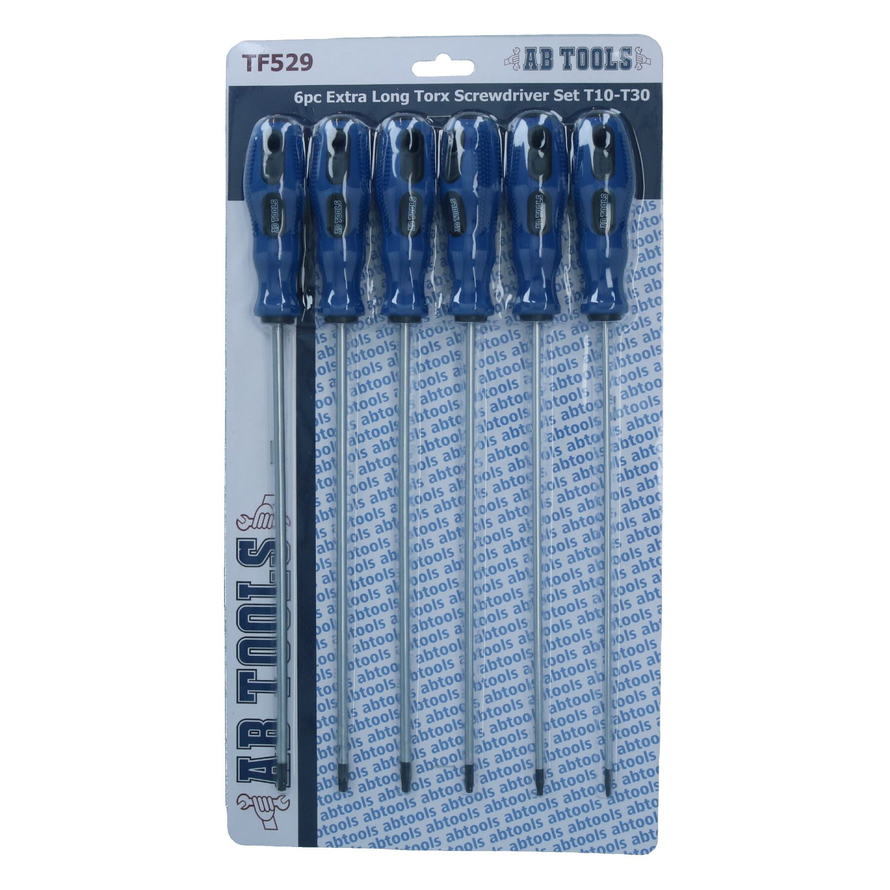 6pc Extra Long Torx Star Screwdriver Set T10 - T30, Handle Length 250mm ...