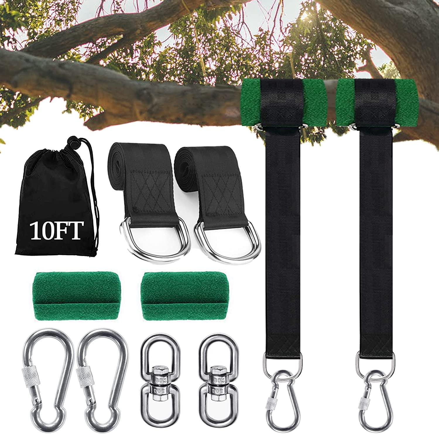 Extra Long Tree Swing Straps, 3FT/10FT/20FT/30FT Tree Swing Hanging ...