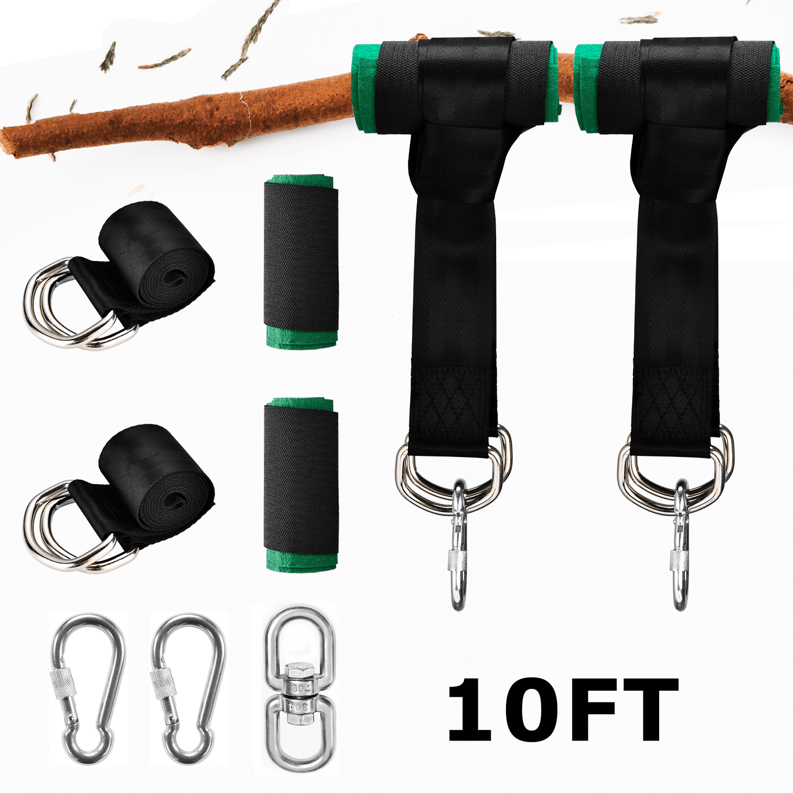 Extra Long Tree Swing Straps Hanging Kit, Heavy Duty 900lbs Capacity ...