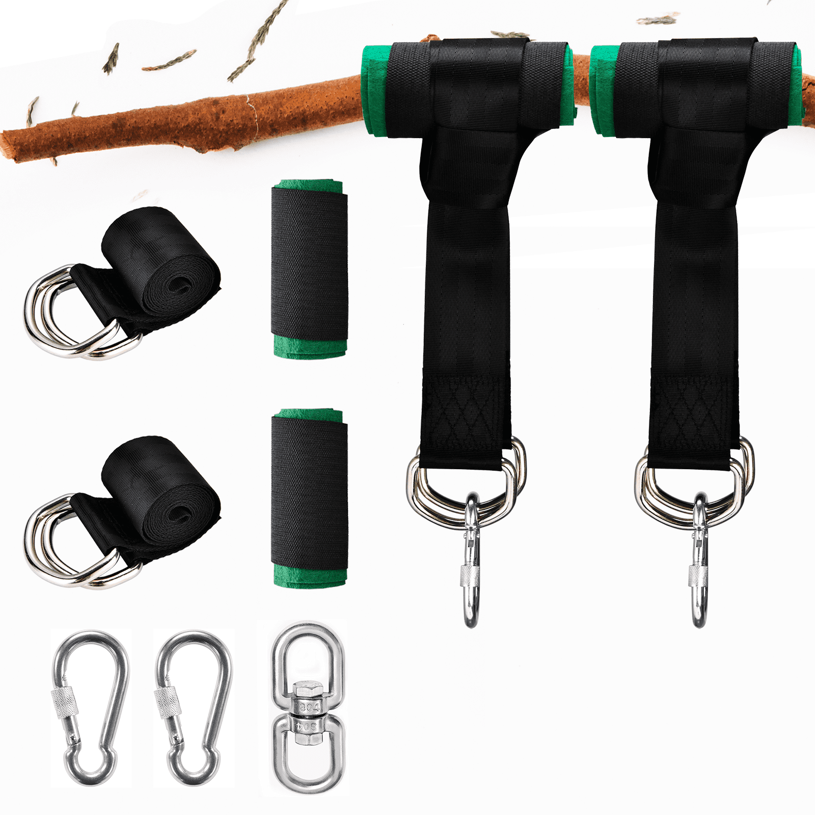 Extra Long Tree Swing Straps Hanging Kit, Heavy Duty 900lbs Capacity ...