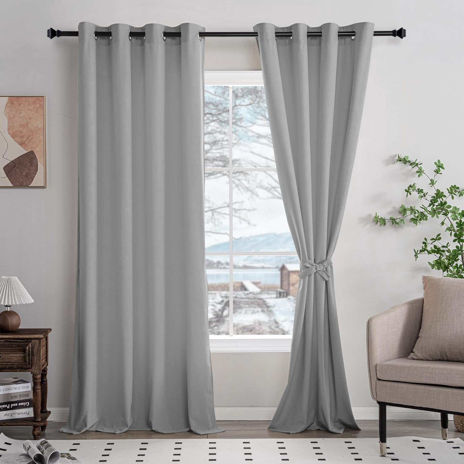 Extra Long Velvet Curtains 2 Panels for Living Room - Room Darkening ...