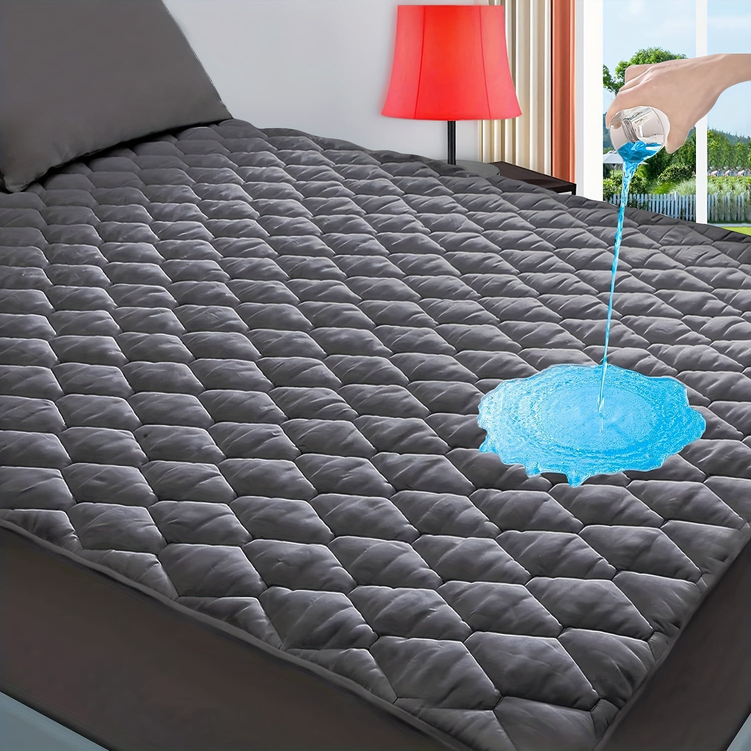 Extra Long Waterproof Mattress Pad - Heavy Duty Bed Topper with 21 ...