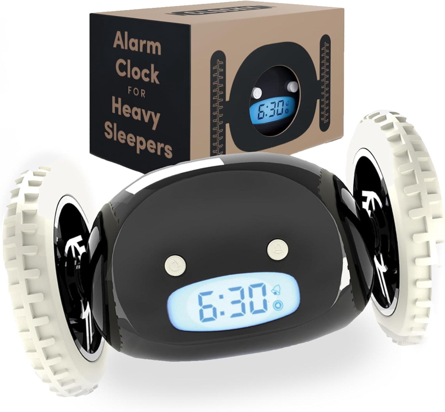 Extra Loud Alarm Clock for Heavy Sleepers on Wheels Rolls Runs Away ...