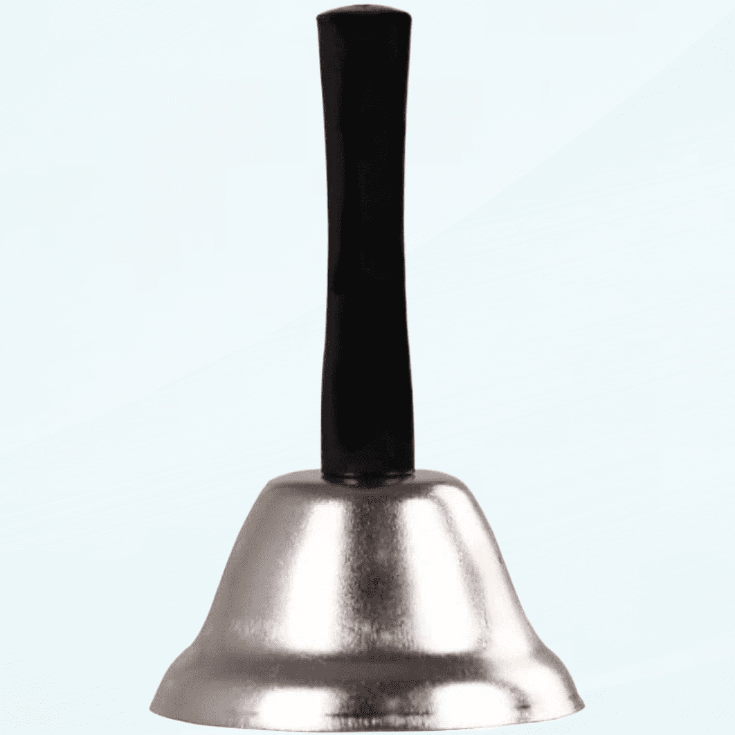 Extra Loud Hand Call Bell Wooden Handle Metal Handheld Bell Ringing ...