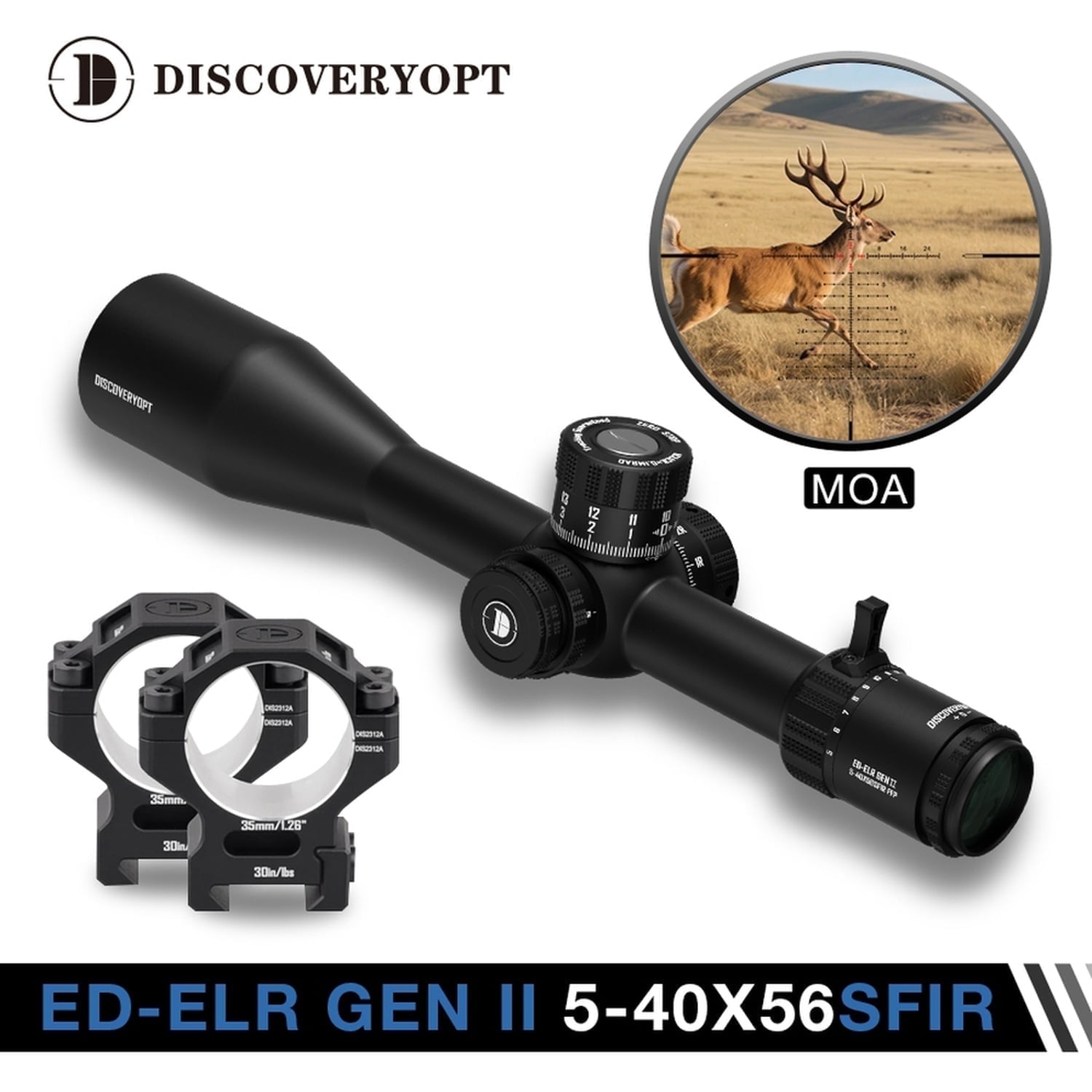 DISCOVERYOPT ED-ELR GEN II 5-40X56 Extra-Low Dispersion Riflescopes ...