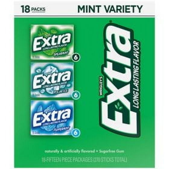 Extra Mint Variety Pack, Sugar Free Chewing Gum, 15 pc., 18 count.Pack ...